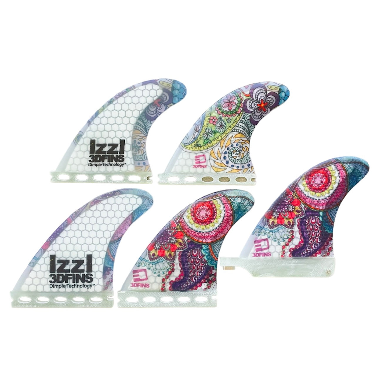 3DFins - Izzi Gomez (Futures) 5 Fin Set (2+1 and Quad) – Wetfins