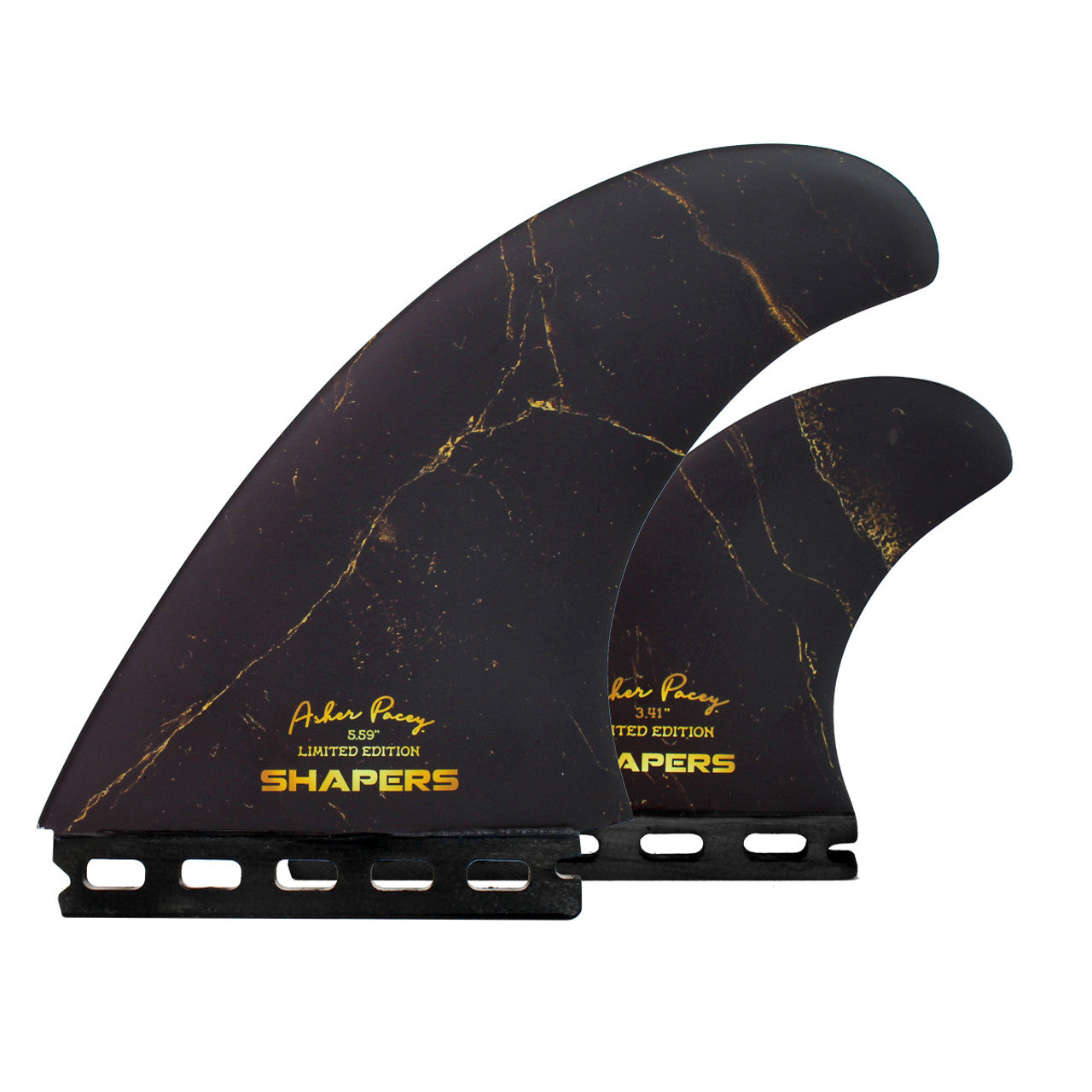 Shapers Fins - AP 5.59" (Single Tab) Asher Pacey Twin Fins + Trailer ...