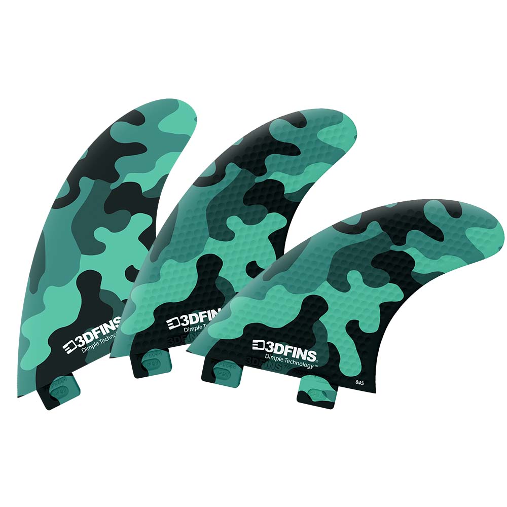 3DFins - Teal Camo (FCS1) - Medium – Wetfins