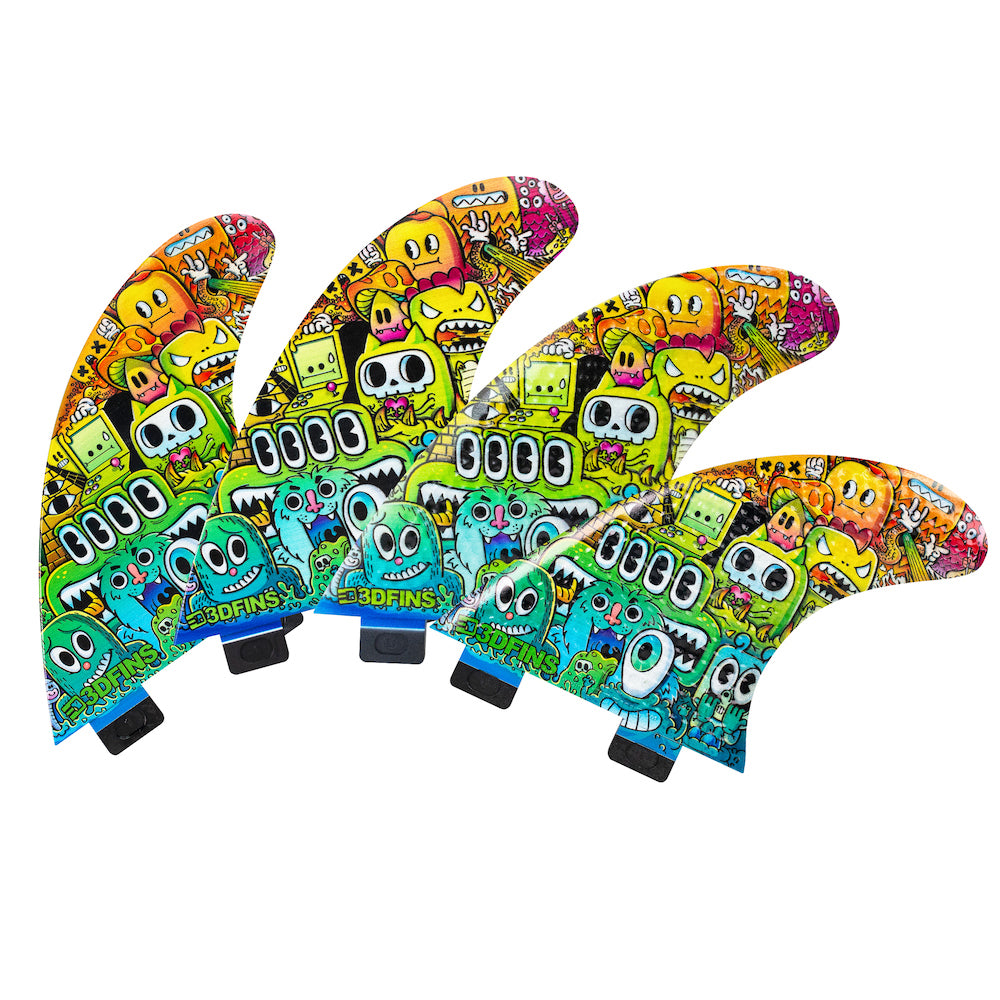 3DFins - Quad Monsters (FCS 1) - Medium – Wetfins