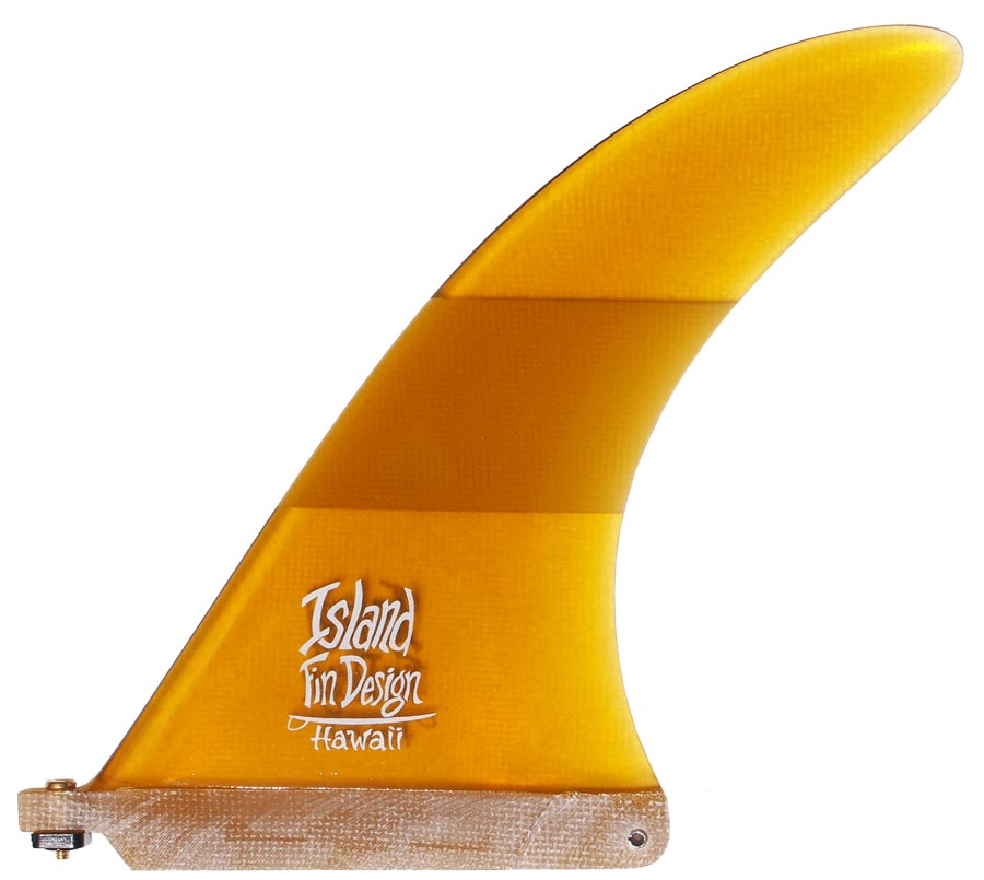 Island Fin Design - 7.5" Barracuda - Light Orange Stripe – Wetfins