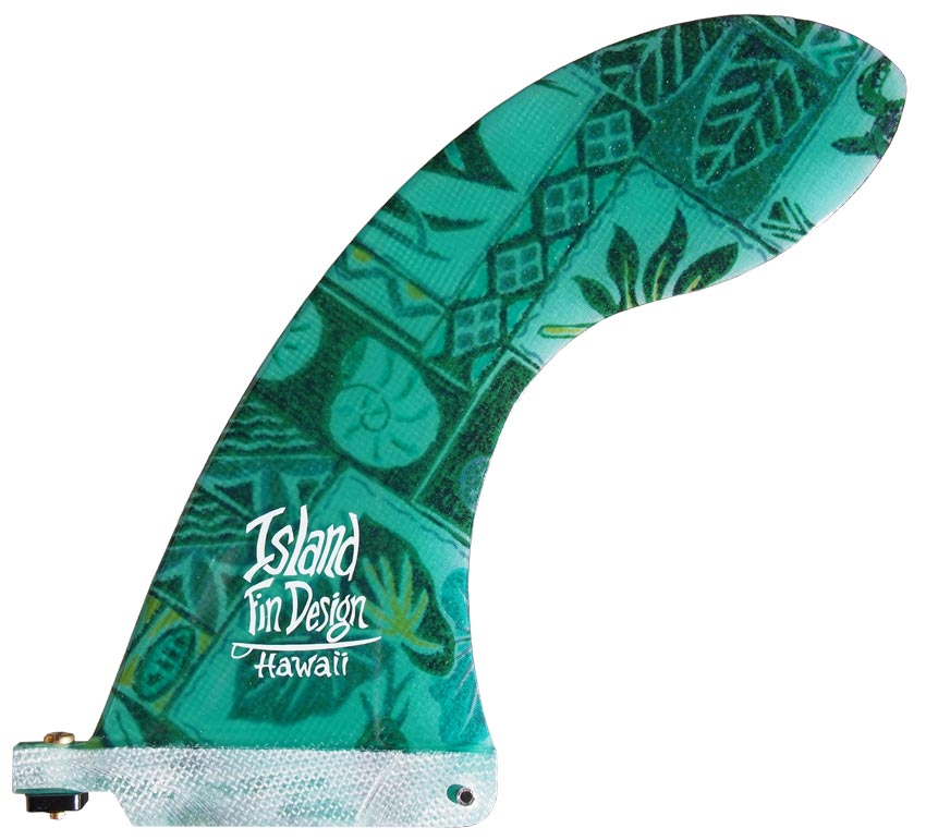 Island Fin Design - 7.5" Fatboy - Aloha Print - Green – Wetfins