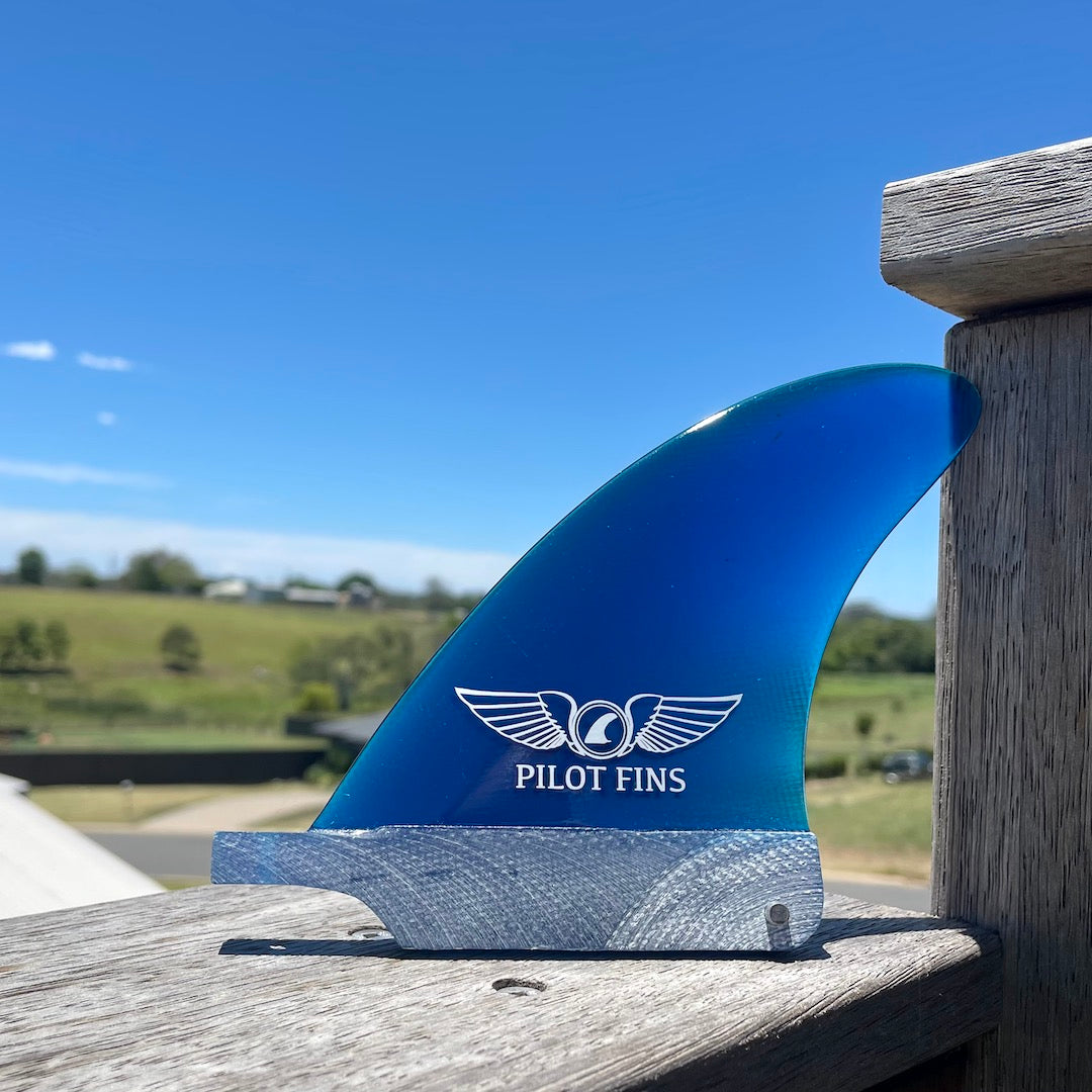 Pilot Fins - 4" Mini Bonz - Longboard Fin - Blue – Wetfins