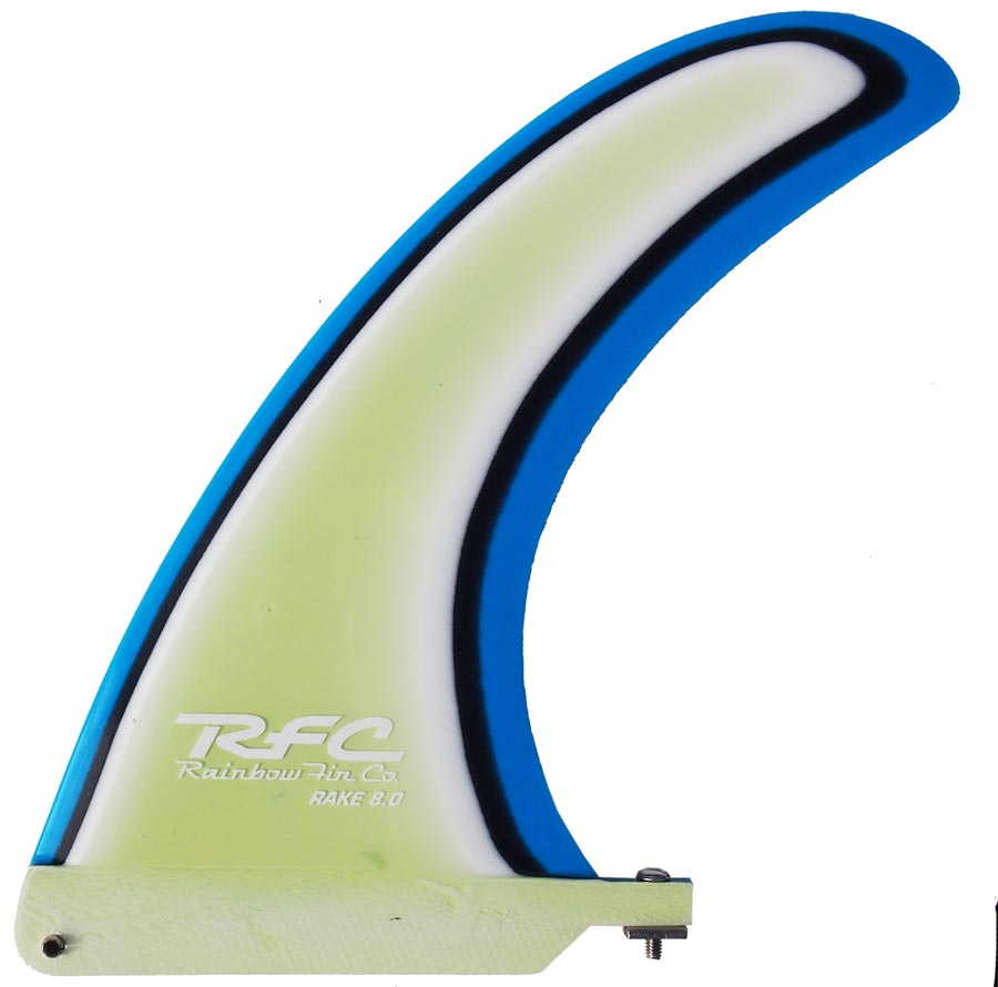 Rainbow Fins - 8" Rake - Cream/Blue – Wetfins