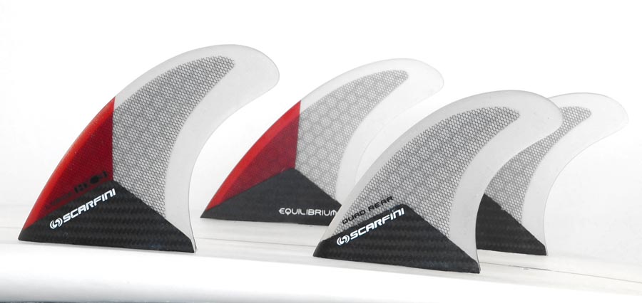 Scarfini Fins - HX3-Quad - Red - (FCS) Medium/Large – Wetfins