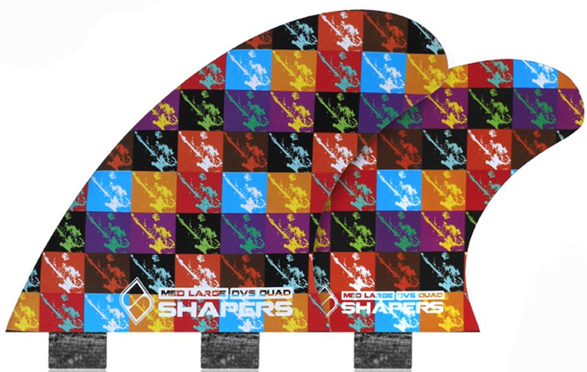 Shapers Fins - DVS Quad (FCS) - Jimi Hendrix - Medium/Large – Wetfins