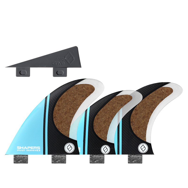 Shapers Fins - Pivot Tri-Quad-6 Fin (FCS) - Small - Blue – Wetfins