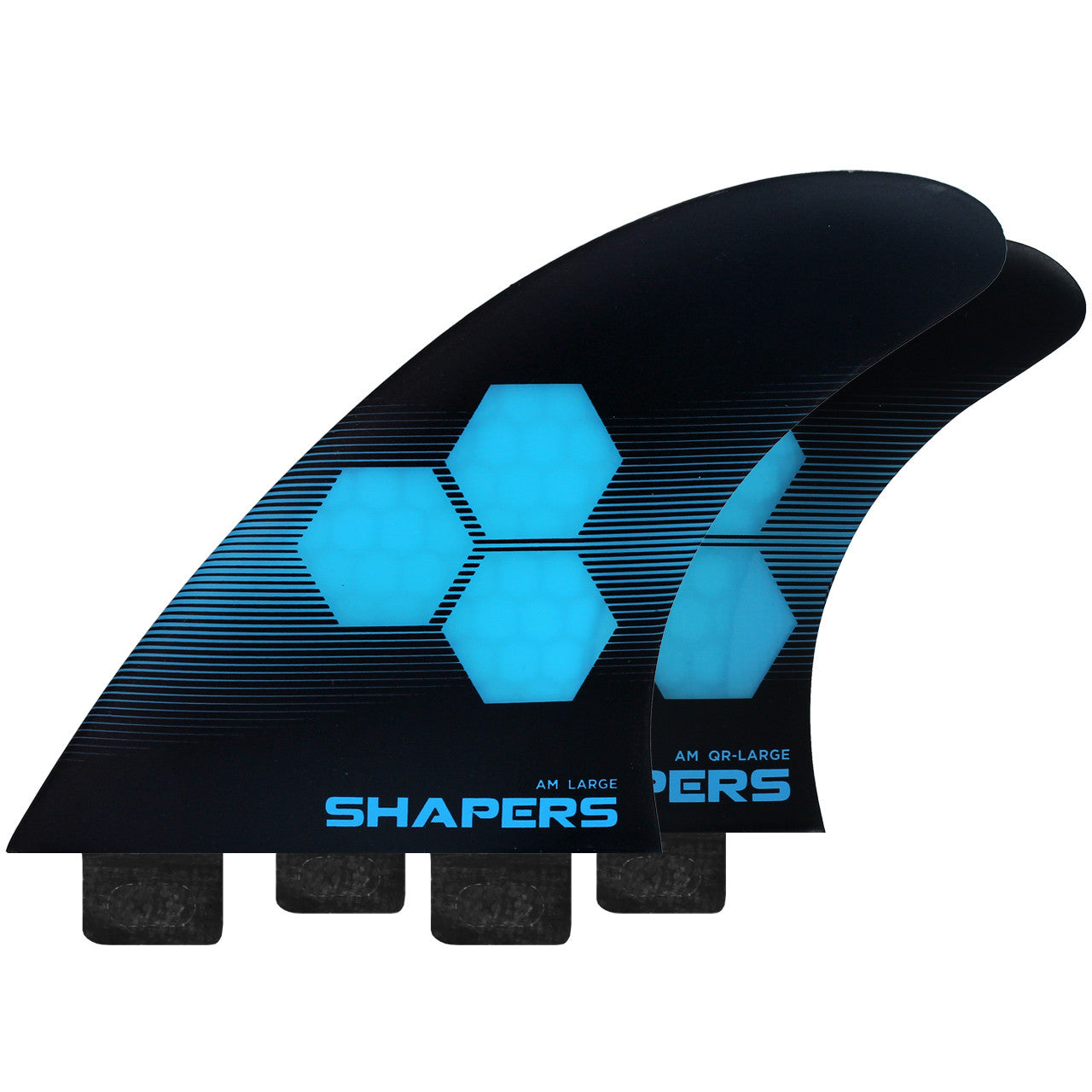 Shapers Fins - AM2 Tri-Quad-5 Fin (FCS1) - Blue - Large – Wetfins