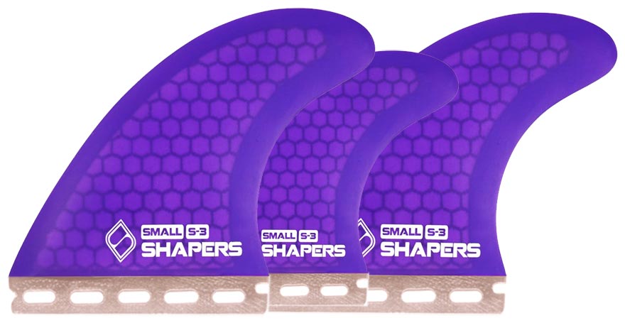 Shapers Fins - S3 Tri-Quad-5 Fin (Future) - Purple - Small – Wetfins